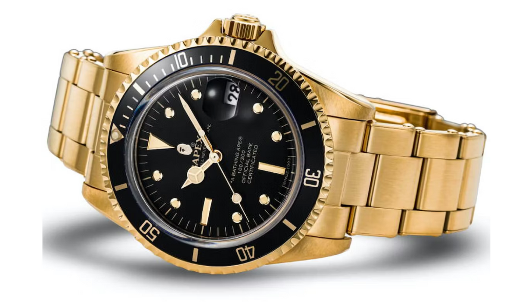 BAPE A Bathing Ape Type 1 Bapex Watch Gold Black