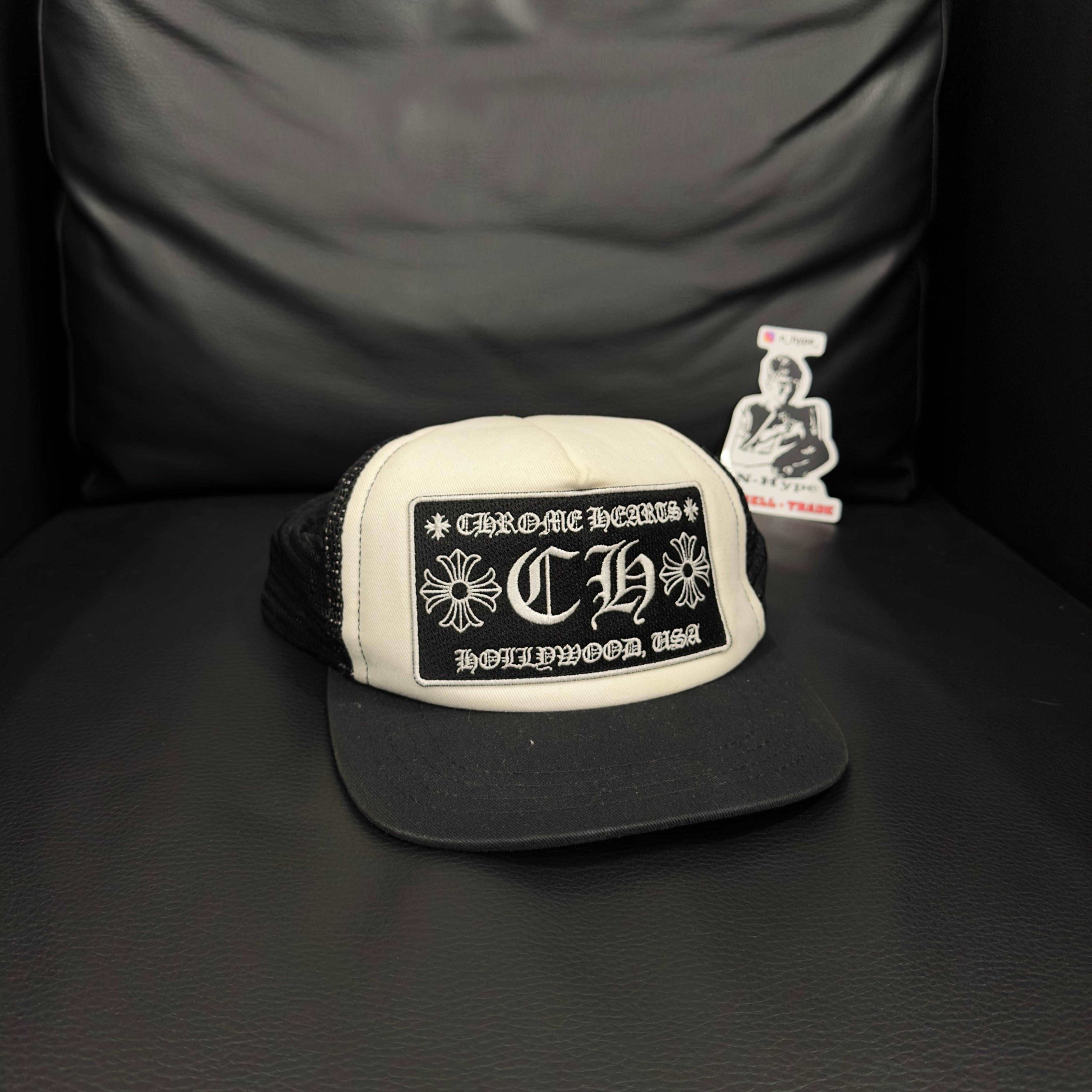 Chrome Hearts CH Hollywood Trucker Hat Black/White