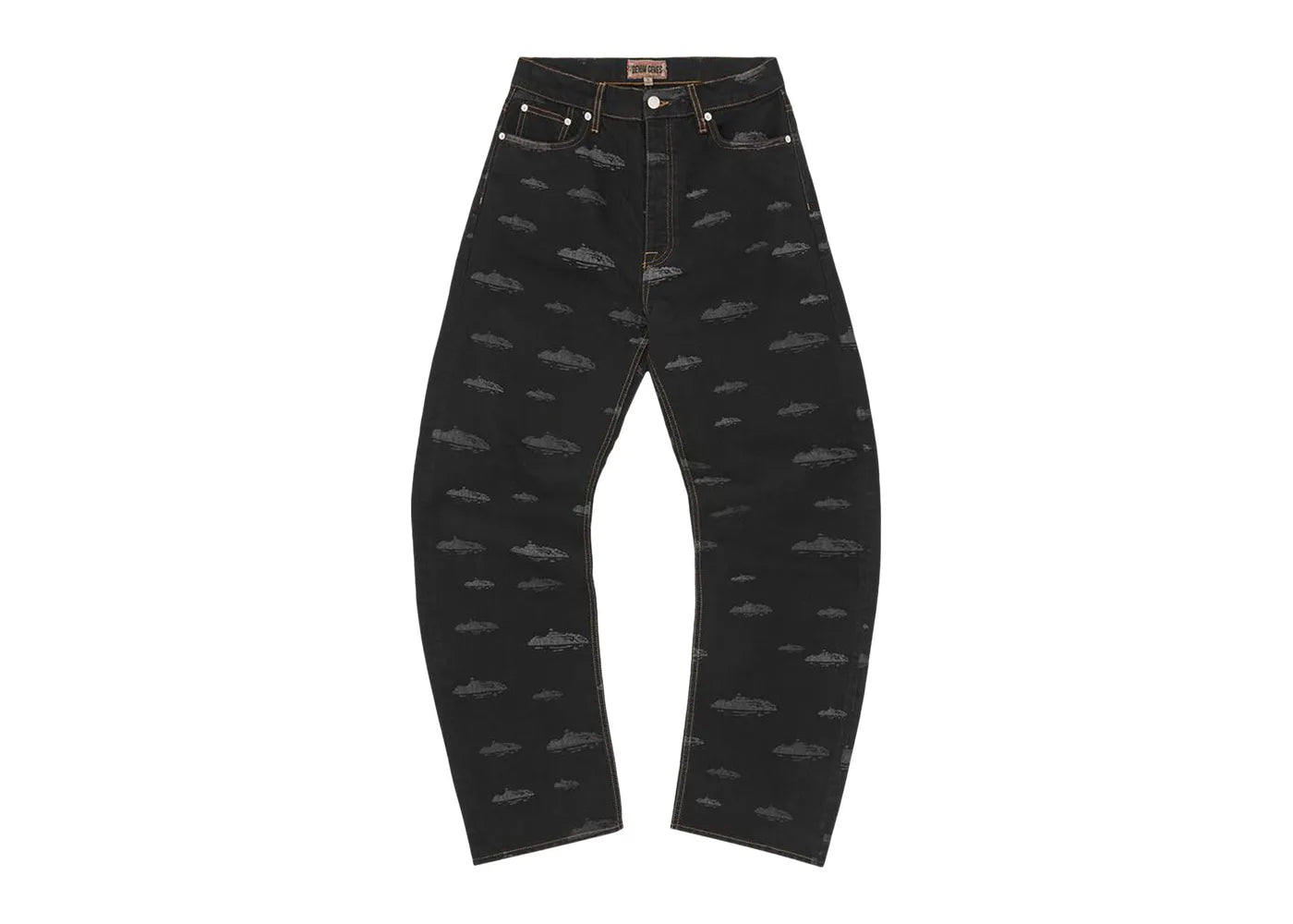 Corteiz Alcatraz Pattern Denim Jeans Black – N-Hype