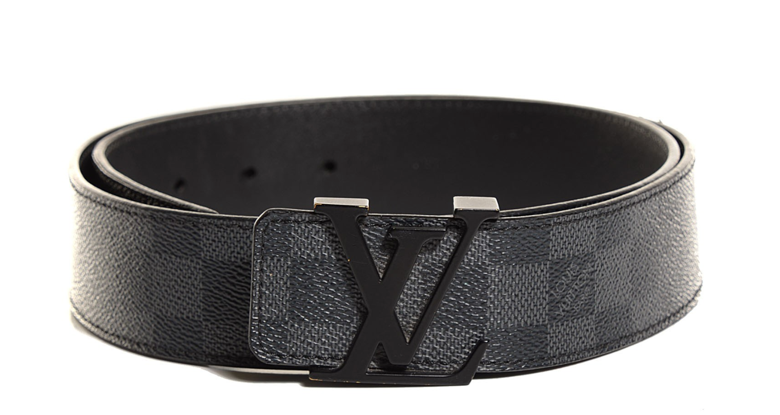 Louis Vuitton Initiales Monogram Silver Buckle Belt M9821