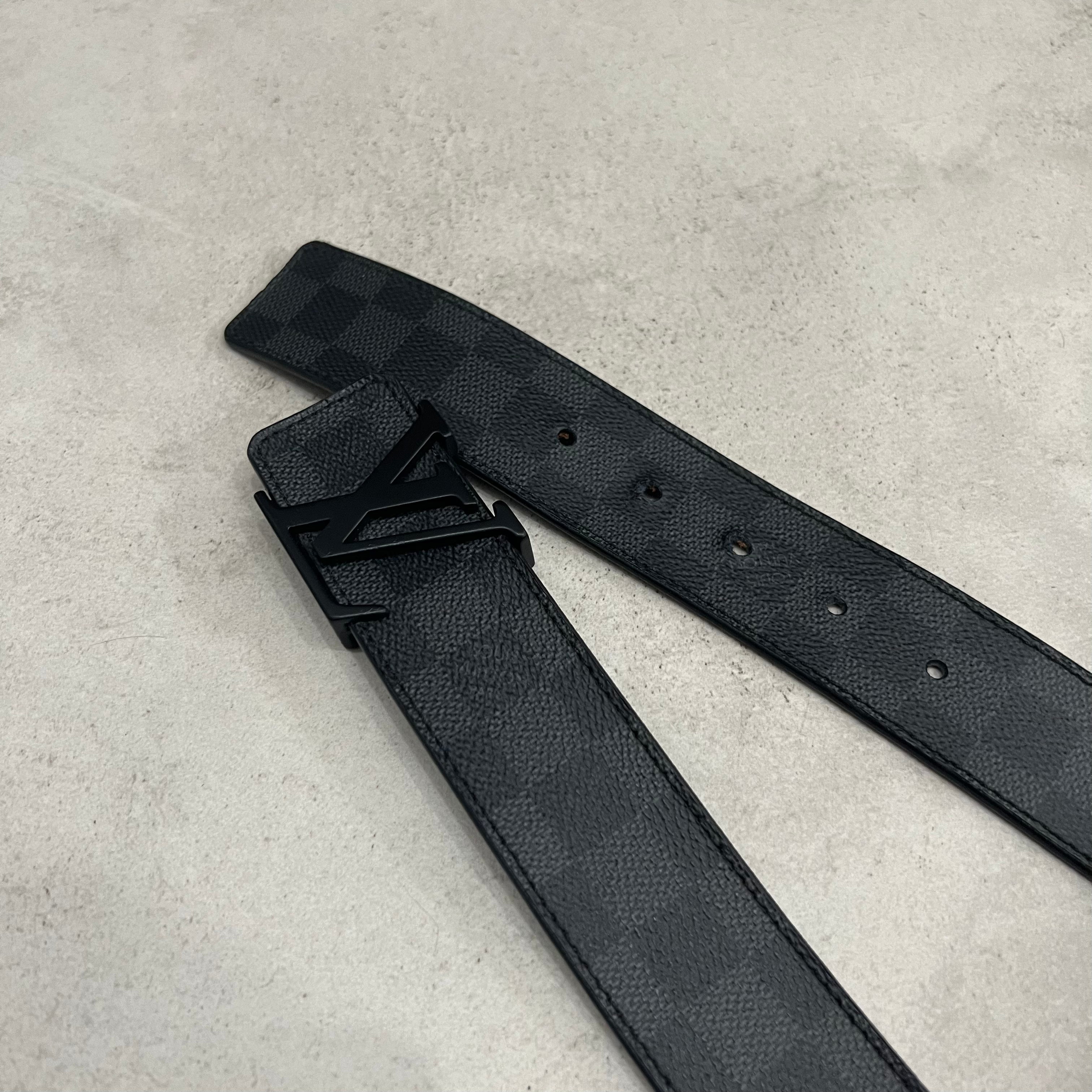 Louis Vuitton Initiales Monogram Silver Buckle Belt M9821