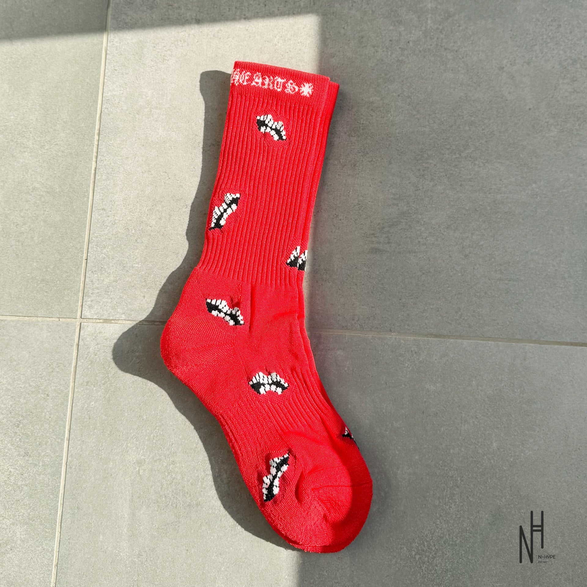 Chrome Hearts Chomper Socks – Red | N-Hype